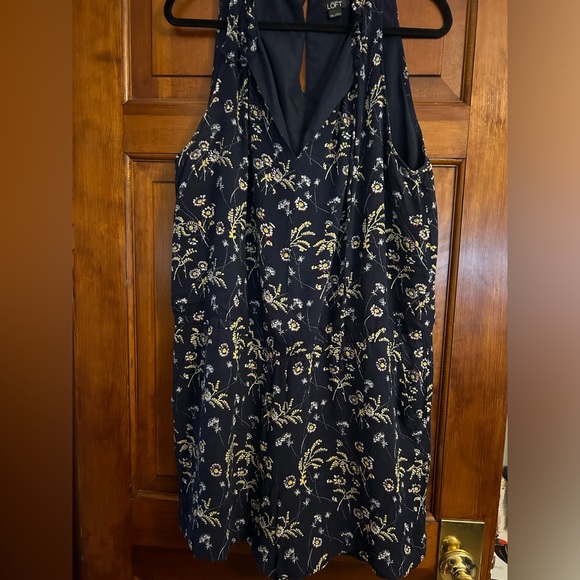 LOFT | Pants & Jumpsuits | Loft Brand Xxl Plus Size Navy Blue Floral ...